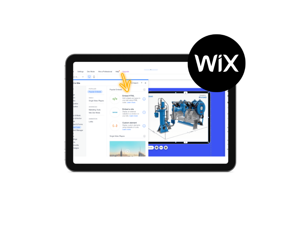 How to embed a 3D model viewer in Wix in 4 easy steps | Visao